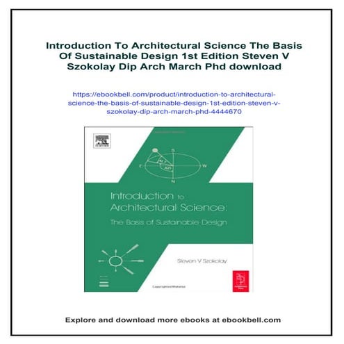 Introduction To Architectural Science The Basis Of Sustainable Design ...