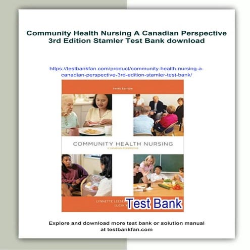 Community Health Nursing A Canadian Perspective 3rd Edition Stamler ...