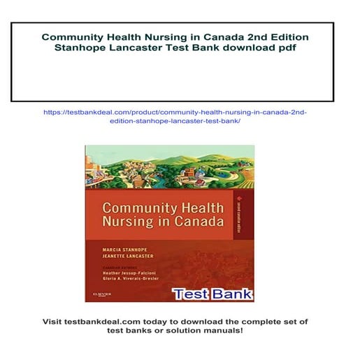 Community Health Nursing in Canada 2nd Edition Stanhope Lancaster Test ...