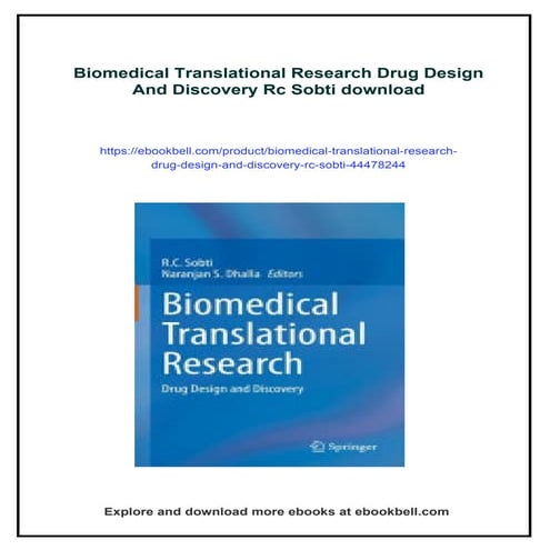 Biomedical Translational Research Drug Design And Discovery Rc Sobti | PDF