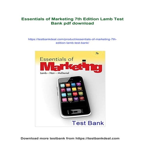 Essentials of Marketing 7th Edition Lamb Test Bank | PDF