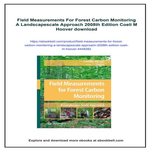 Field Measurements For Forest Carbon Monitoring A Landscapescale ...
