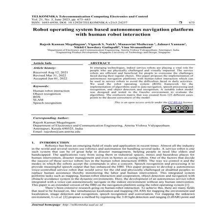 Robot Operating System Based Autonomous Navigation Platform With Human