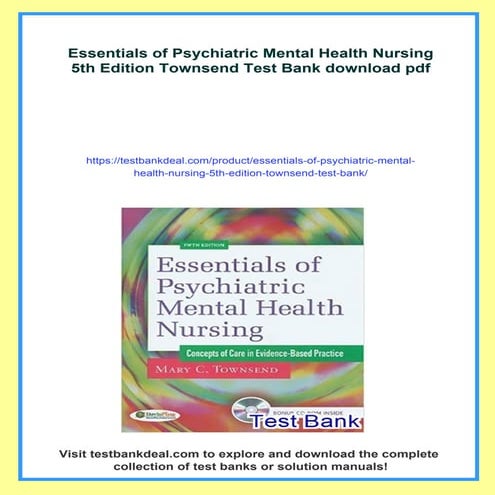 Essentials of Psychiatric Mental Health Nursing 5th Edition Townsend ...