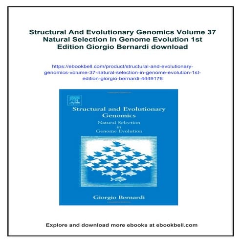 Structural And Evolutionary Genomics Volume 37 Natural Selection In Genome Evolution 1st Edition ...