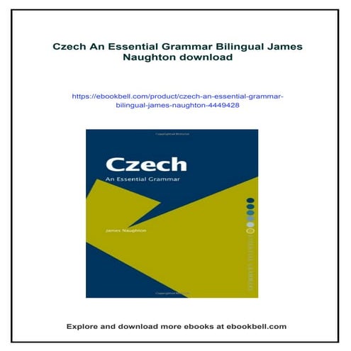 Czech An Essential Grammar Bilingual James Naughton | PDF