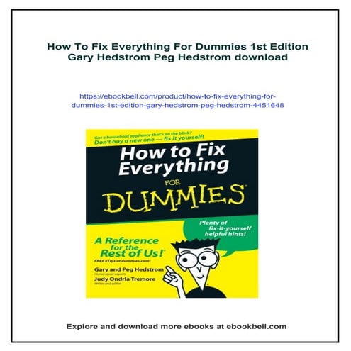 How To Fix Everything For Dummies 1st Edition Gary Hedstrom Peg ...