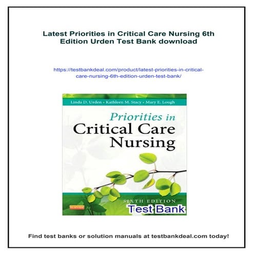 Latest Priorities in Critical Care Nursing 6th Edition Urden Test Bank ...