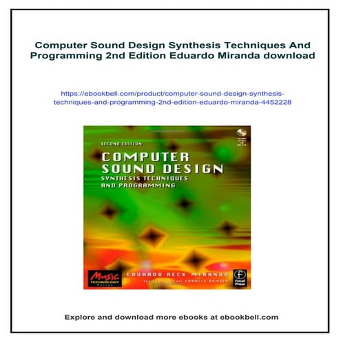 Computer Sound Design Synthesis Techniques And Programming 2nd Edition ...