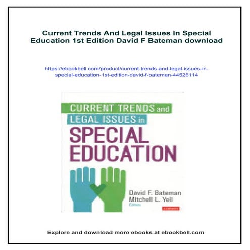 Current Trends And Legal Issues In Special Education 1st Edition David ...