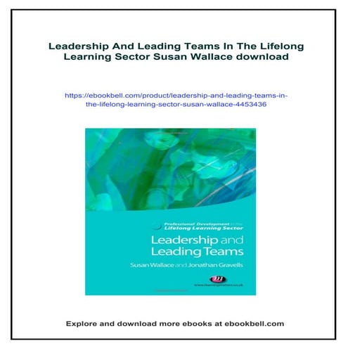 Leadership And Leading Teams In The Lifelong Learning Sector Susan ...