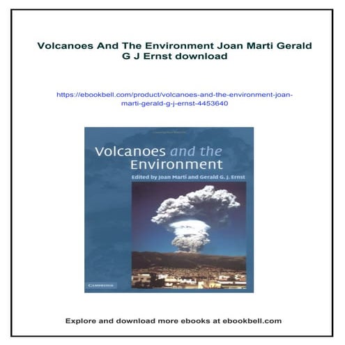 Volcanoes And The Environment Joan Marti Gerald G J Ernst | PDF