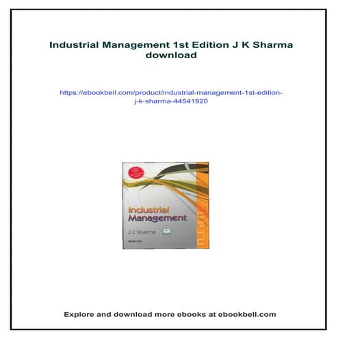 Industrial Management 1st Edition J K Sharma | PDF