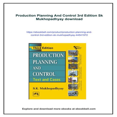 Production Planning And Control 3rd Edition Sk Mukhopadhyay | PDF