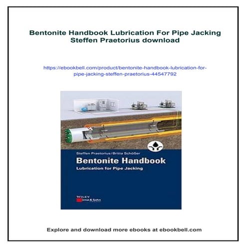 Bentonite Handbook Lubrication For Pipe Jacking Steffen Praetorius | PDF