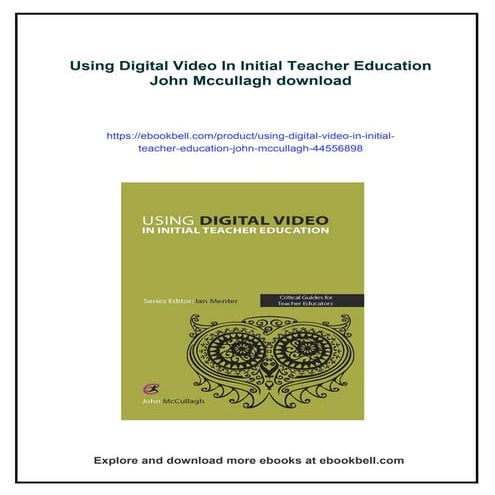 Using Digital Video In Initial Teacher Education John Mccullagh | PDF