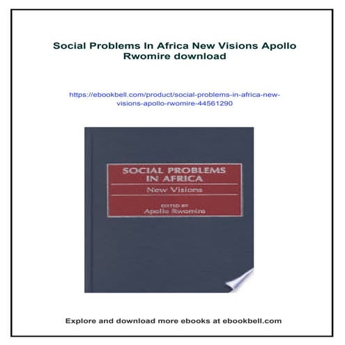 Social Problems In Africa New Visions Apollo Rwomire | PDF