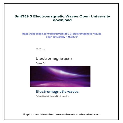 Smt359 3 Electromagnetic Waves Open University | PDF