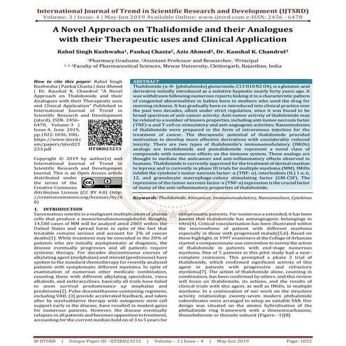 Thalidomide & its derivatives by Dr. Harmanjit Singh, Department of ...