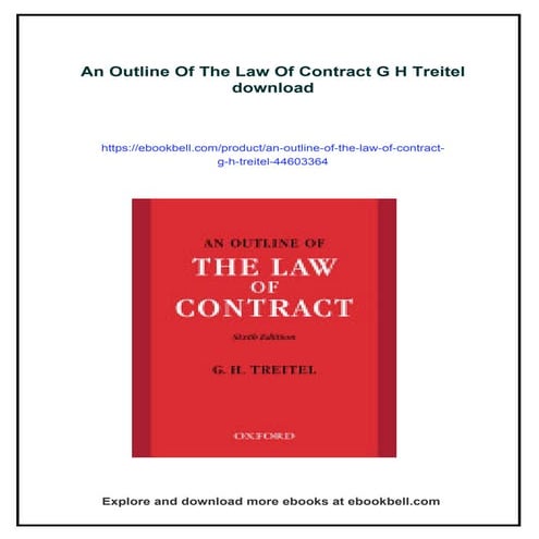 An Outline Of The Law Of Contract G H Treitel | PDF