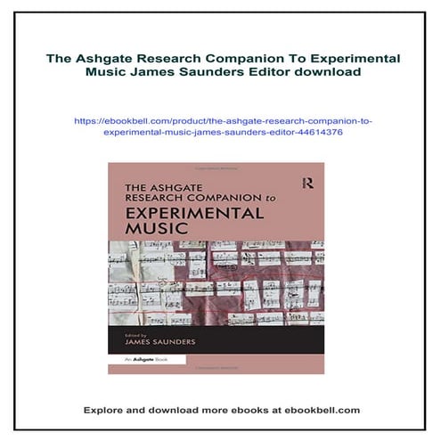 The Ashgate Research Companion To Experimental Music James Saunders ...
