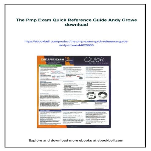 The Pmp Exam Quick Reference Guide Andy Crowe | PDF