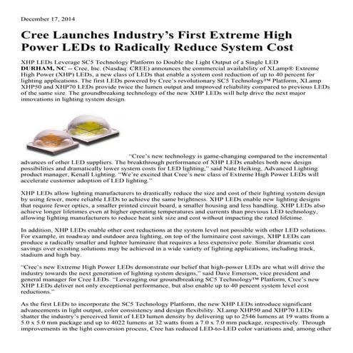 Cree introduces XHP | PDF