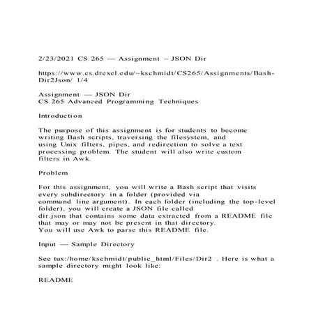 2232021 cs 265 — assignment – json dirhttpswww.cs.dre