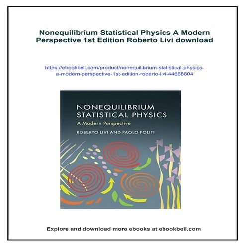 Nonequilibrium Statistical Physics A Modern Perspective 1st Edition ...