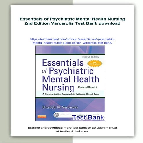 Essentials of Psychiatric Mental Health Nursing 2nd Edition Varcarolis ...