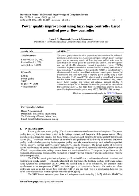 Power Quality Improvement Using Fuzzy Logic Controller Based Unified