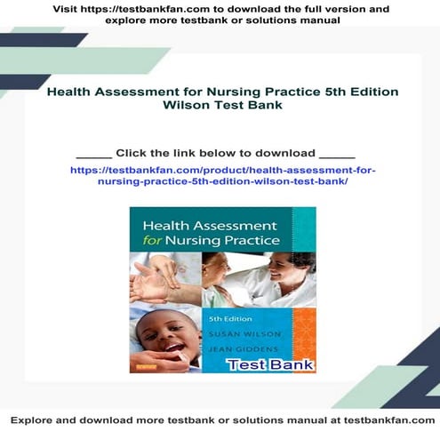 Health Assessment for Nursing Practice 5th Edition Wilson Test Bank | PDF
