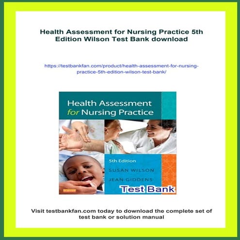 Health Assessment for Nursing Practice 5th Edition Wilson Test Bank | PDF