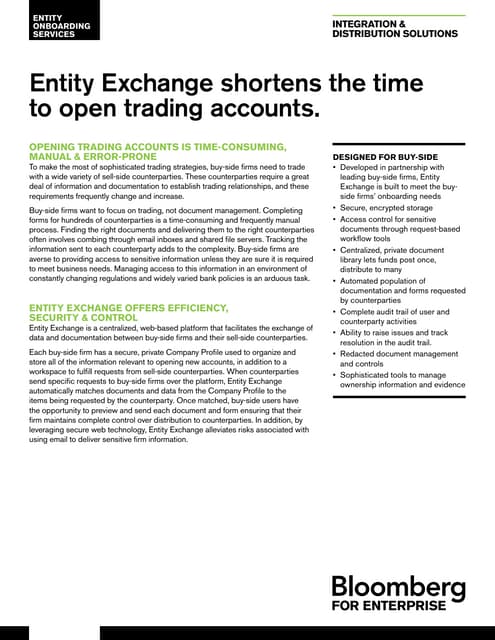 Bloomberg Entity Exchange | PDF