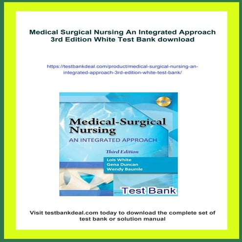 Medical Surgical Nursing An Integrated Approach 3rd Edition White Test ...