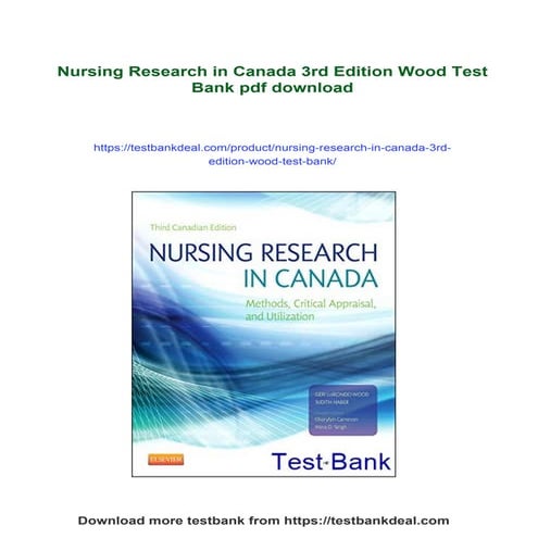 Nursing Research in Canada 3rd Edition Wood Test Bank | PDF