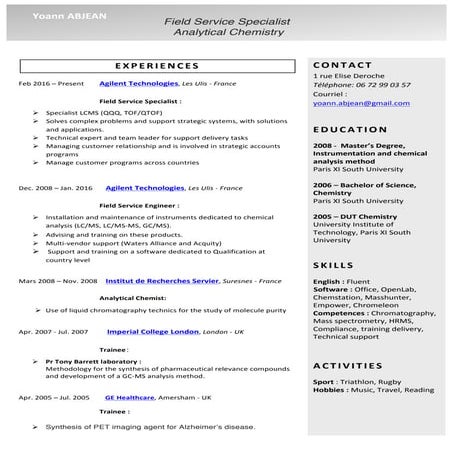 CV Yoann Abjean | PDF