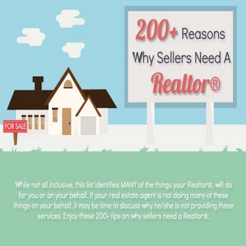 200+ Reasons Why Sellers Need a Realtor® | PPTX