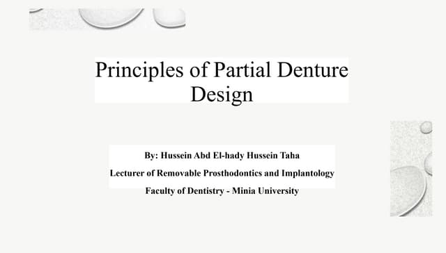 Principles of designing in Removable Partial dentures | PPTX