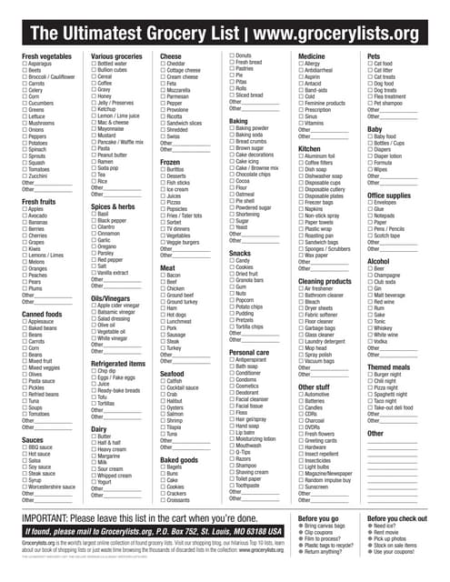 Grocery list-pdf | PDF