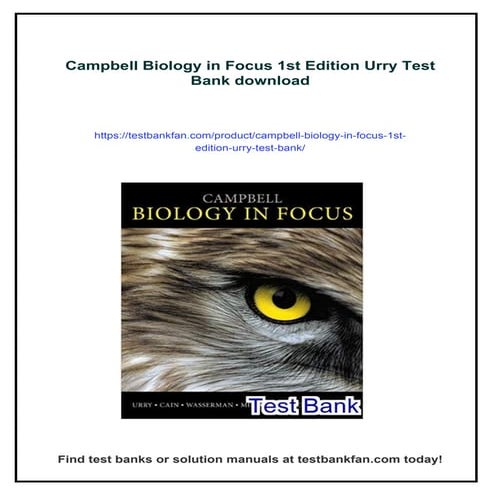 Campbell Biology in Focus 1st Edition Urry Test Bank | PDF