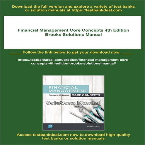 Financial Management Core Concepts 4th Edition Brooks Solutions Manual ...