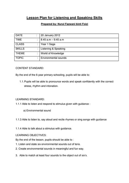 Grade 4 science sound unit | DOC