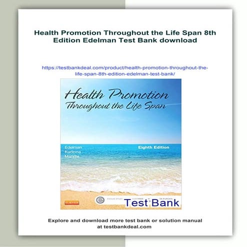Health Promotion Throughout the Life Span 8th Edition Edelman Test Bank ...