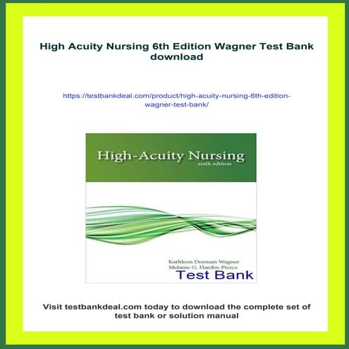 High Acuity Nursing 6th Edition Wagner Test Bank | PDF