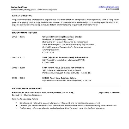 Isabelle Chua_Resume | PDF