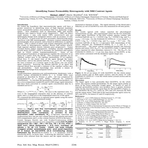 Identifying Tumor Permeability Heterogeneity with MRI Contrast Agents | PDF