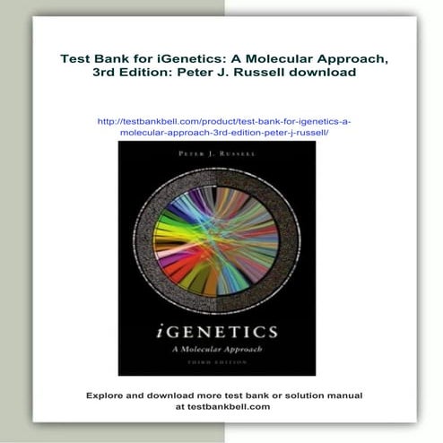 Test Bank for iGenetics: A Molecular Approach, 3rd Edition: Peter J ...