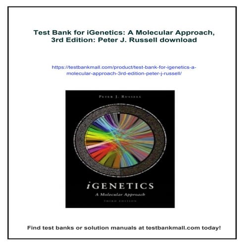 Test Bank for iGenetics: A Molecular Approach, 3rd Edition: Peter J ...