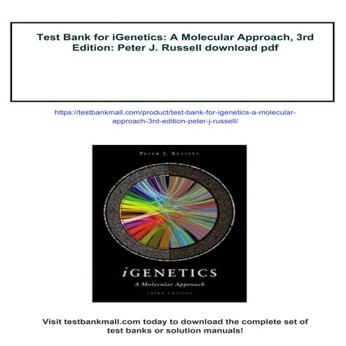 Test Bank for iGenetics: A Molecular Approach, 3rd Edition: Peter J ...